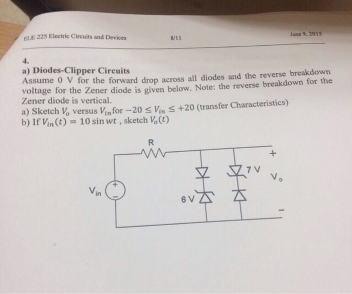 Solved Assume 0 V for the forward drop across all diodes and | Chegg.com