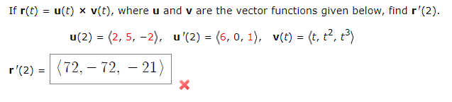 Solved If r(t)=u(t)×v(t), where u and v are the vector | Chegg.com