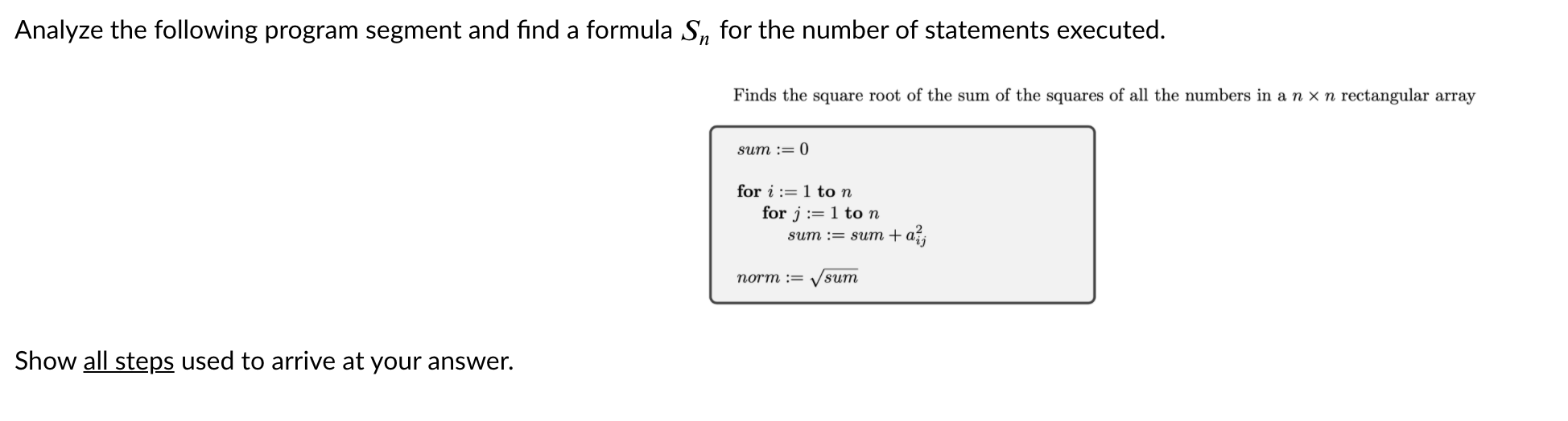 Solved Analyze the following program segment and find a | Chegg.com
