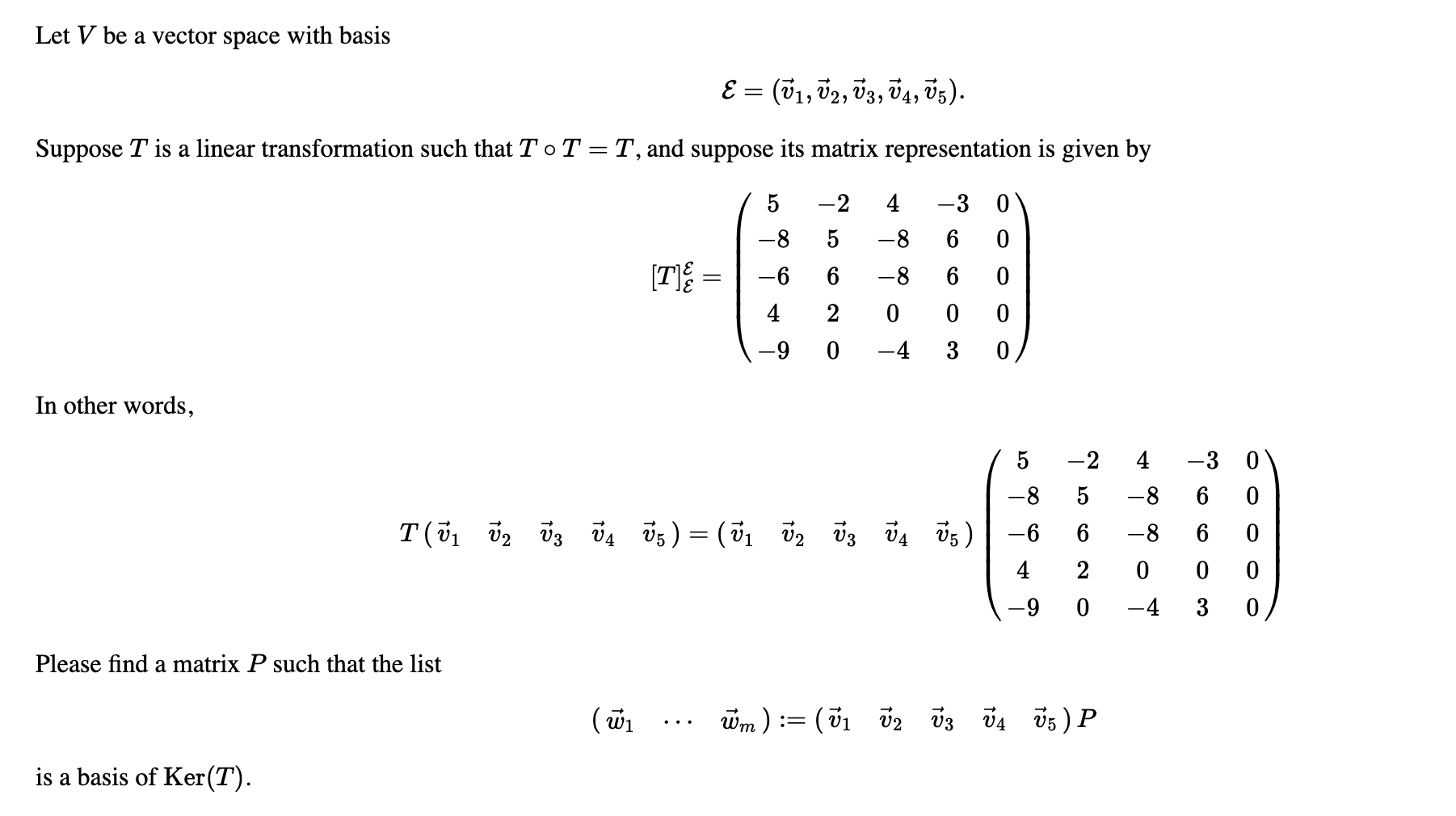 Solved Let V be a vector space with basis 8 - (ui, U,, 03, | Chegg.com
