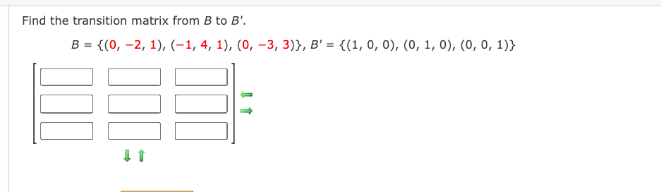 Solved Find the transition matrix from B to B′. | Chegg.com
