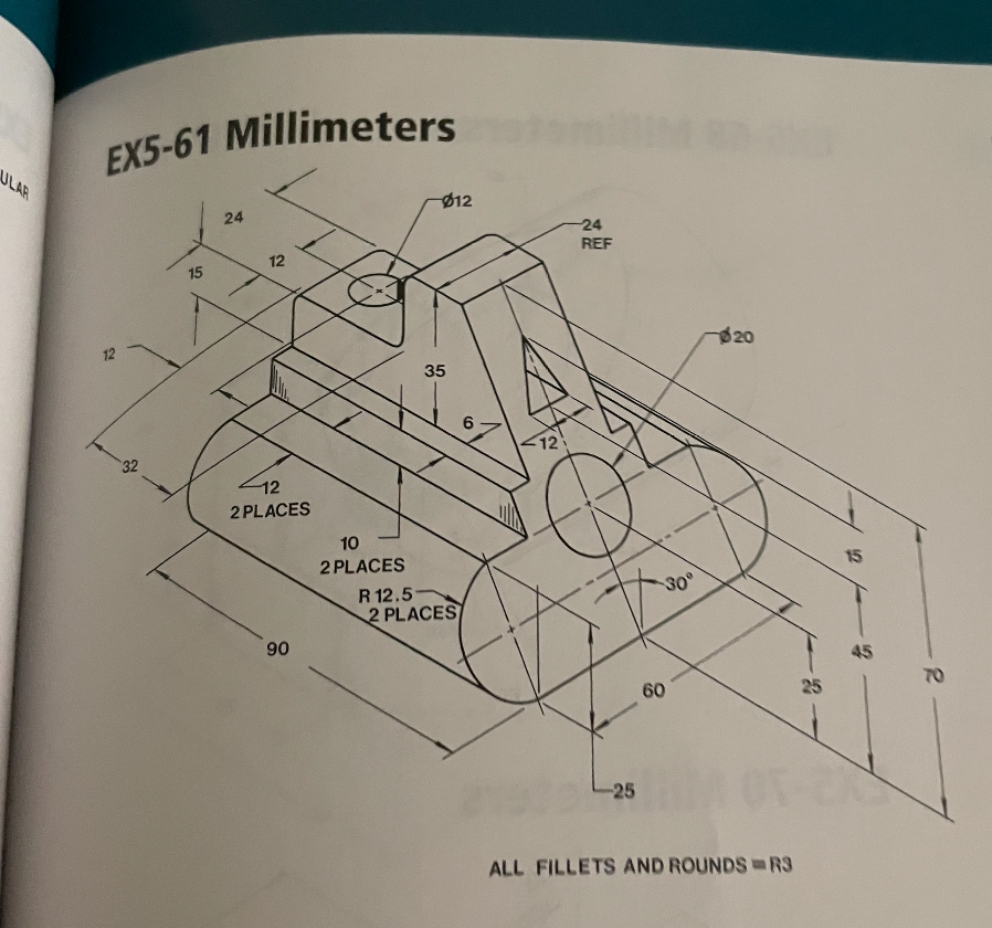 Solved draw the top front and side orthographic views | Chegg.com