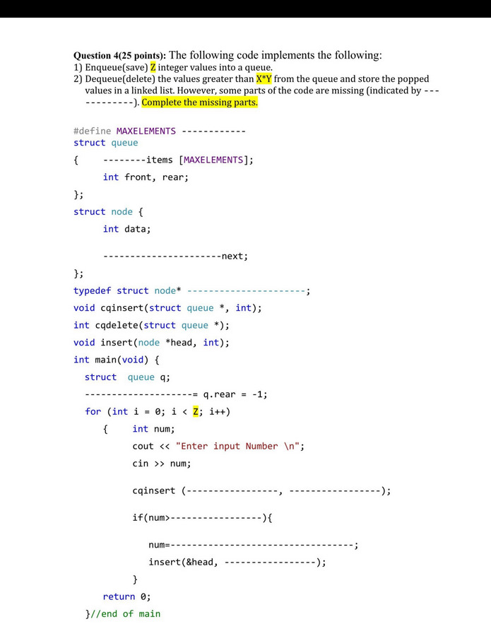 Solved Question 4(25 points): The following code implements | Chegg.com Solved Question 4(25 points): The following code implements | Chegg.com