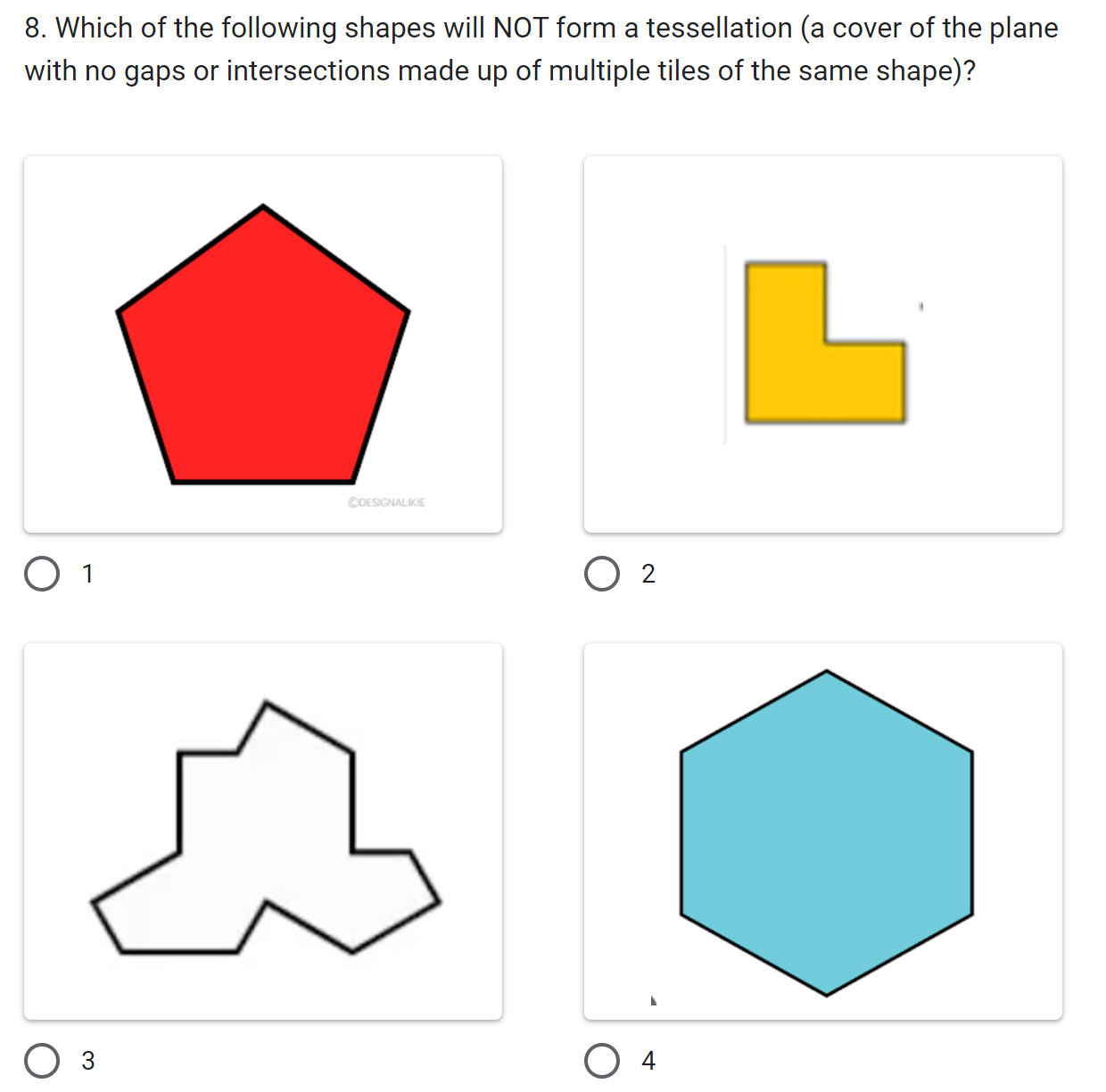 Solved 8. Which of the following shapes will NOT form a | Chegg.com