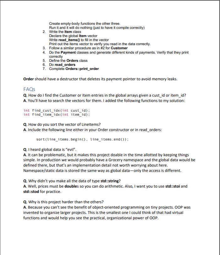 Solved Project 5 – Online Groceries CS 2370 Background With | Chegg.com
