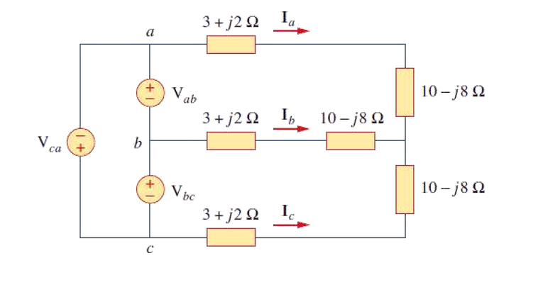 Solved For the Delta-Wye circuit (Δ-Y) in the figure, | Chegg.com