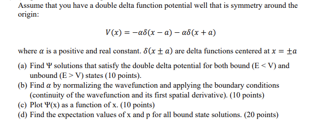 Solved Assume that you have a double delta function | Chegg.com
