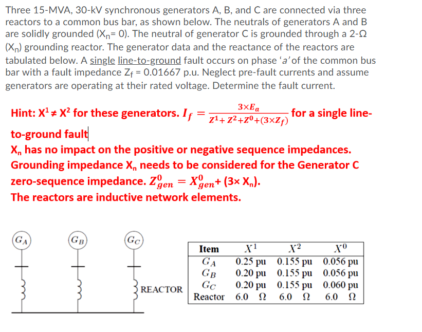 Solved Three 15-MVA, 30-kV synchronous generators A, B, and | Chegg.com