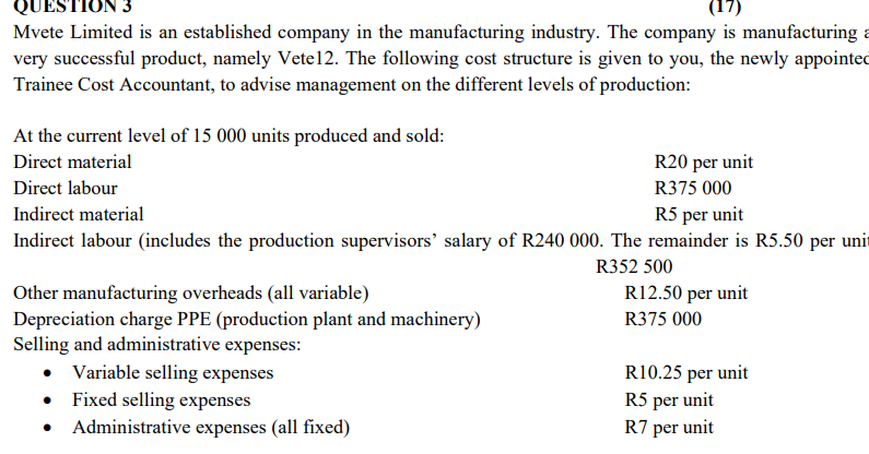Solved Required a) Calculate at the three (3) different | Chegg.com