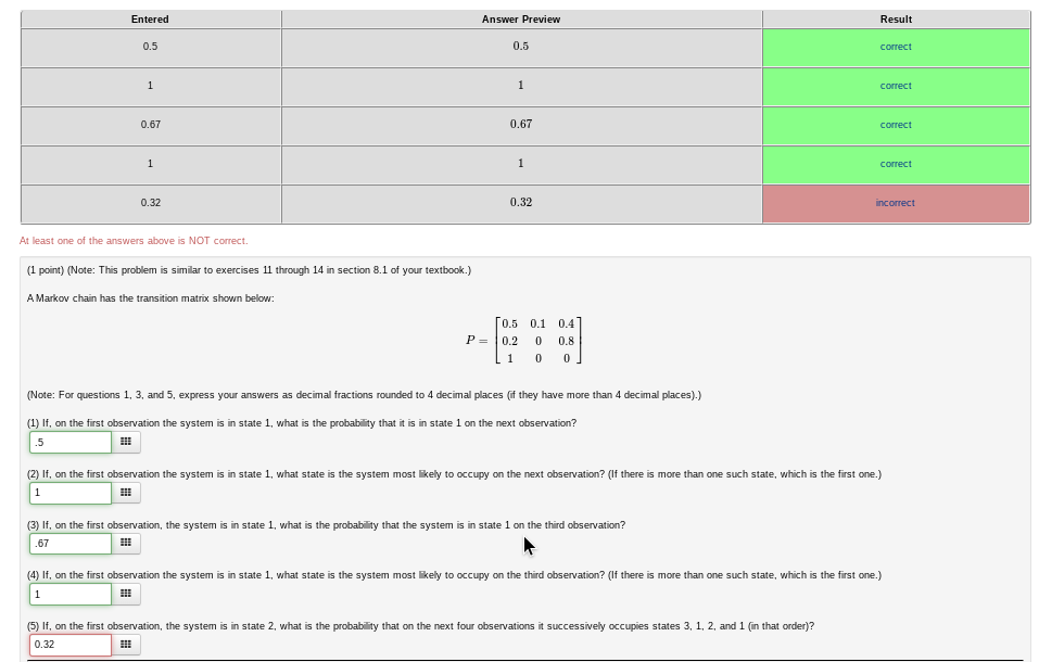 Solved Entered Answer Preview Result 0.5 0.5 correct 1 1 | Chegg.com
