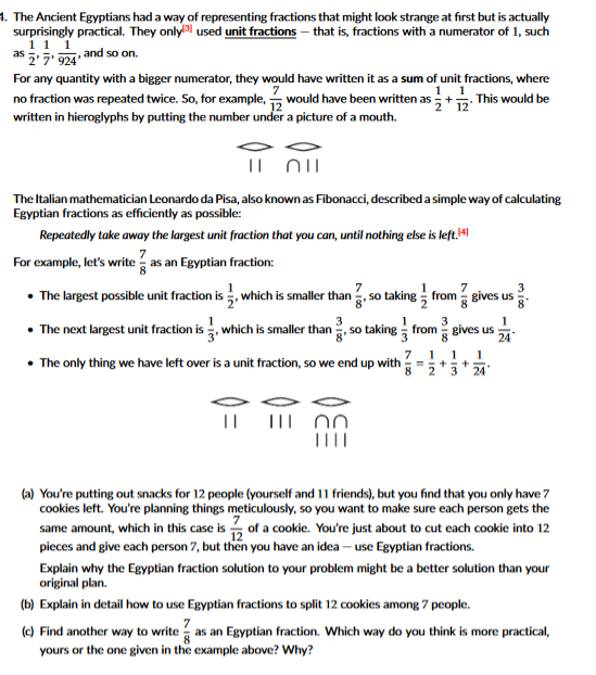 The Ancient Egyptians had a way of representing | Chegg.com