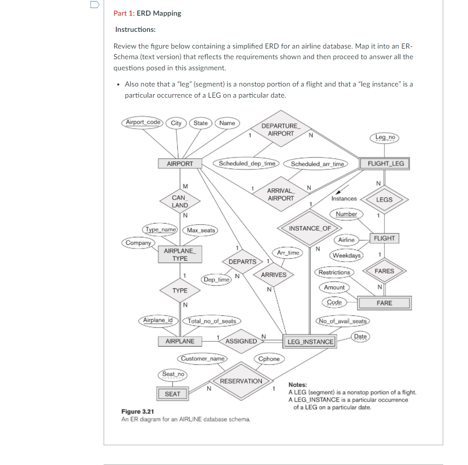 Solved D Part 1: ERD Mapping Instructions: Review the figure | Chegg.com