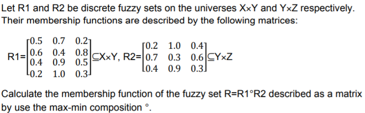 Solved Let R1 and R2 be discrete fuzzy sets on the universes | Chegg.com