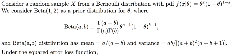 Solved Consider a random sample X from a Bernoulli | Chegg.com