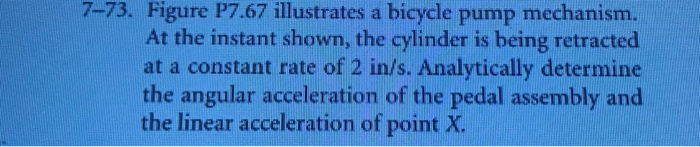 Solved 7-73. Figure P7.67 illustrates a bicycle pump | Chegg.com