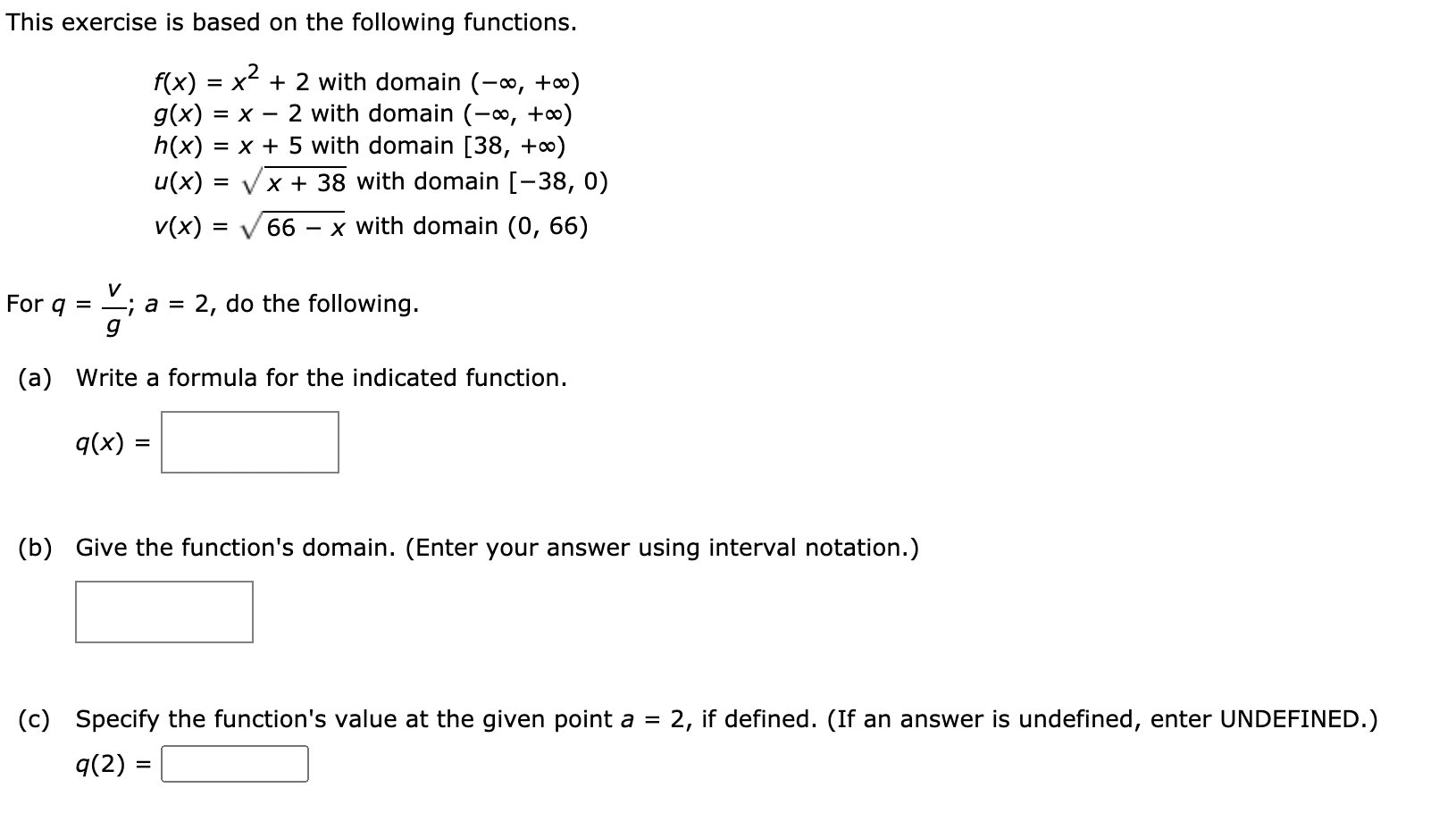 Solved This exercise is based on the following functions. | Chegg.com
