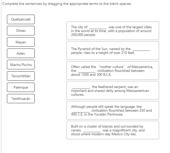 Solved Complete the sentences by dragging the appropriate | Chegg.com