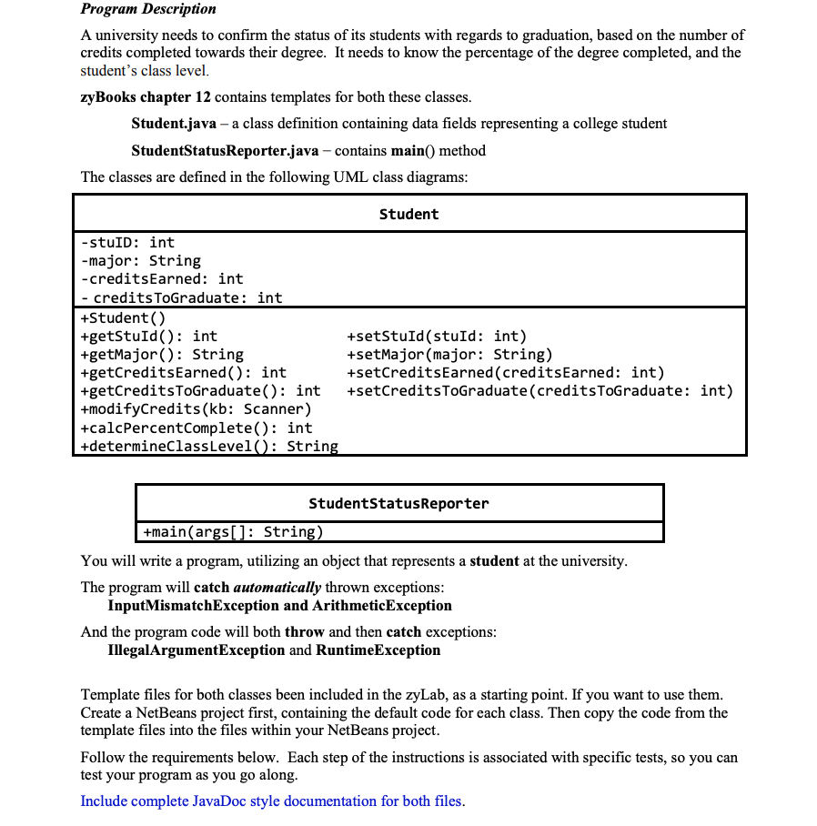 Solved Program Description A university needs to confirm the | Chegg.com