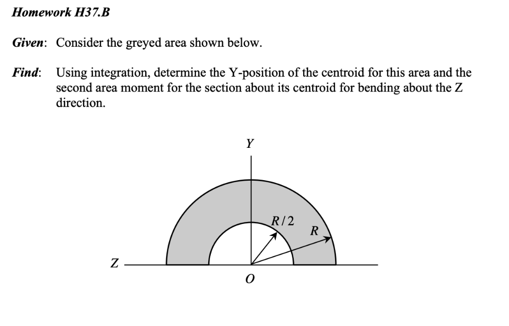 Solved Homework H37.B Given: Consider the greyed area shown | Chegg.com Solved Homework H37.B Given: Consider the greyed area shown | Chegg.com