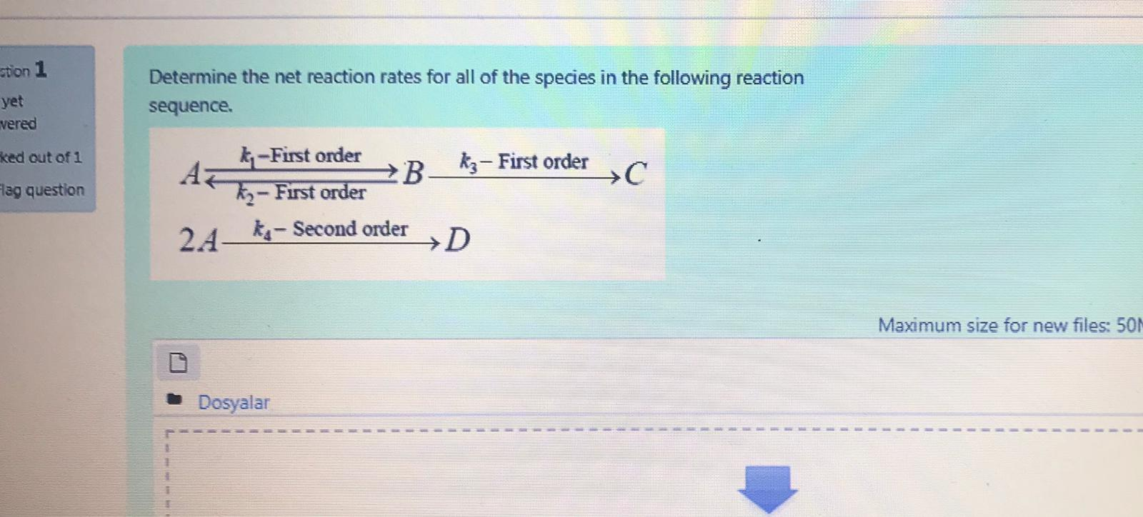 Solved stion 1 Determine the net reaction rates for all of | Chegg.com