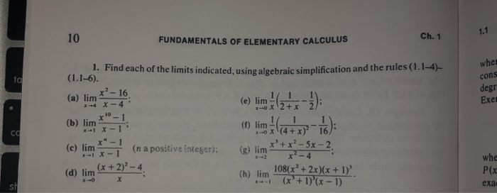 Solved 10 FUNDAMENTALS OF ELEMENTARY CALCULUS 1.1 Ch. 1 1. | Chegg.com