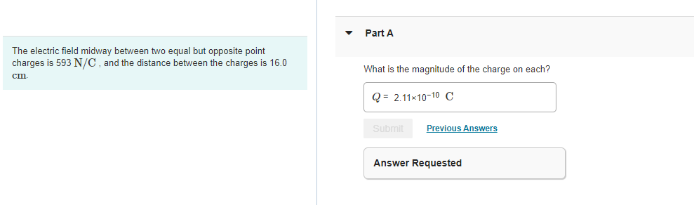 Solved The electric field midway between two equal but | Chegg.com