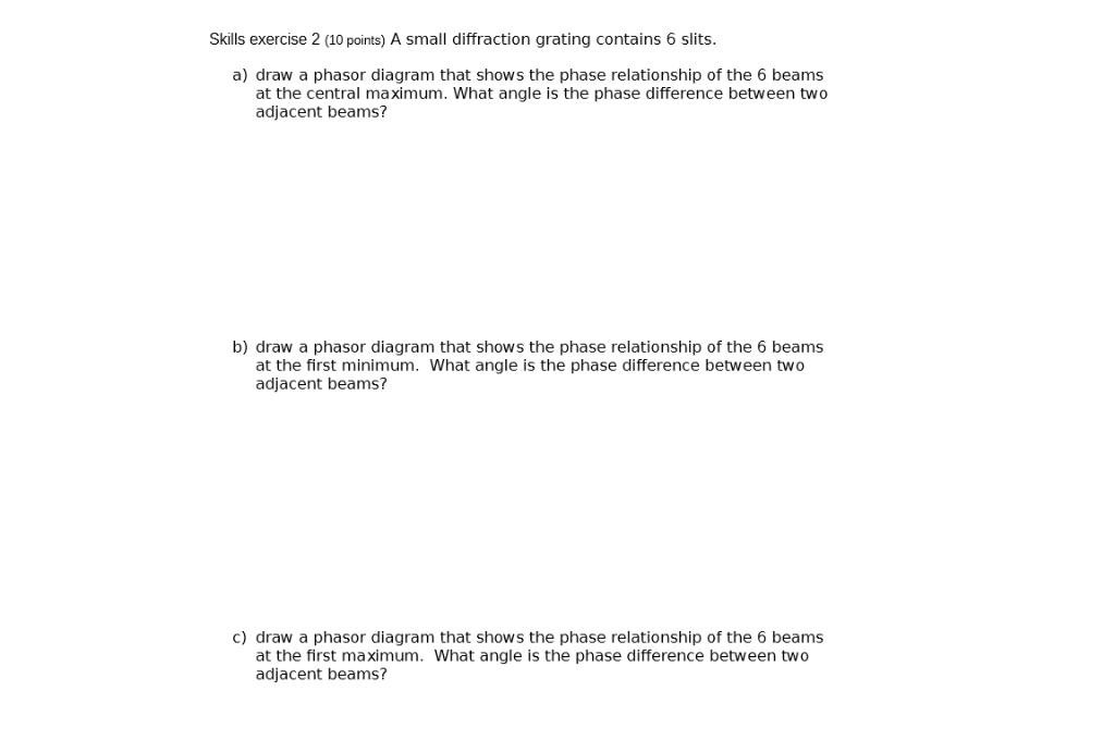 Solved Skills exercise 2 (10 points) A small diffraction | Chegg.com