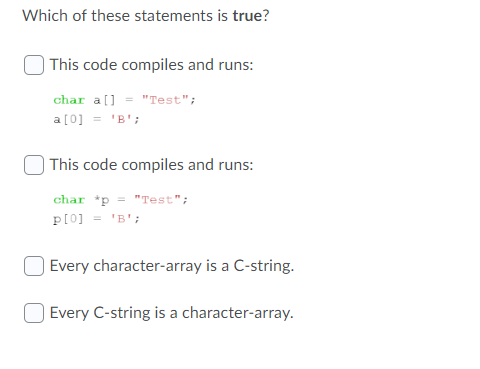 Solved Which of the following, initializes a string | Chegg.com