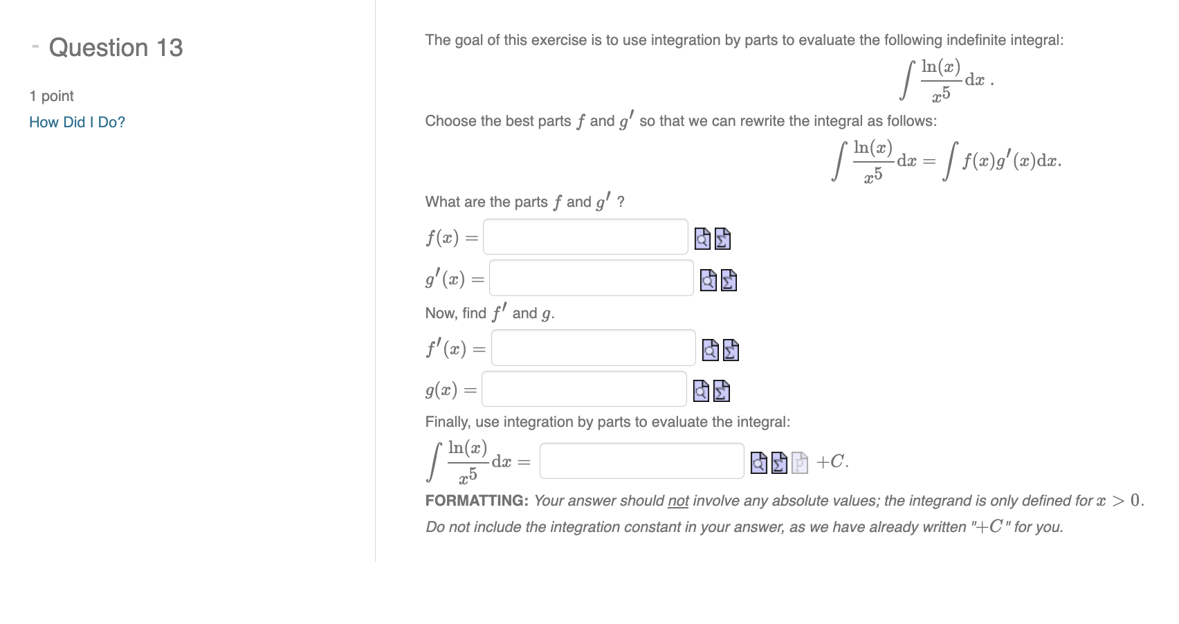 Solved The goal of this exercise is to use integration by | Chegg.com