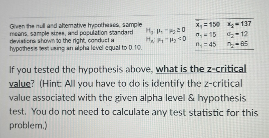Solved Given the null and alternative hypotheses, sample | Chegg.com