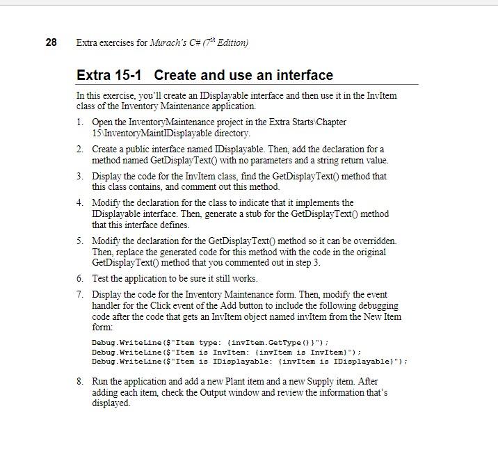 Solved InvItem.cs using System; using | Chegg.com