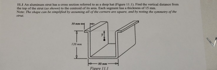 Solved 11.1 An aluminum strut has a cross section referred | Chegg.com