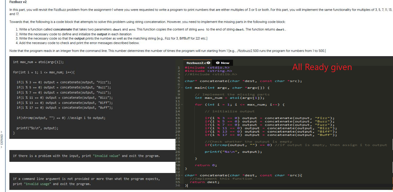 Solved FizzBuzz v2 In this part, you will revisit the | Chegg.com Solved FizzBuzz v2 In this part, you will revisit the | Chegg.com
