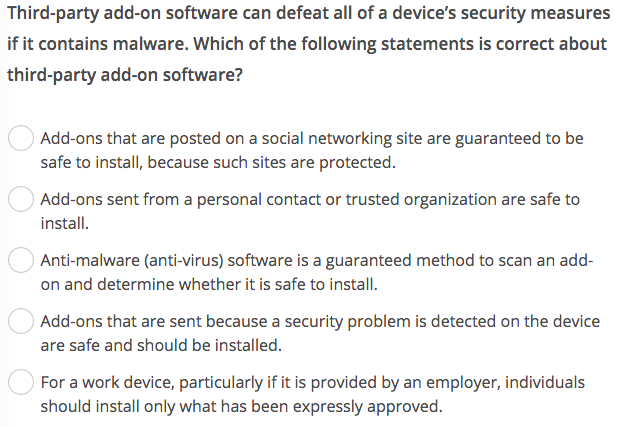 Solved Third-party add-on software can defeat all of a | Chegg.com