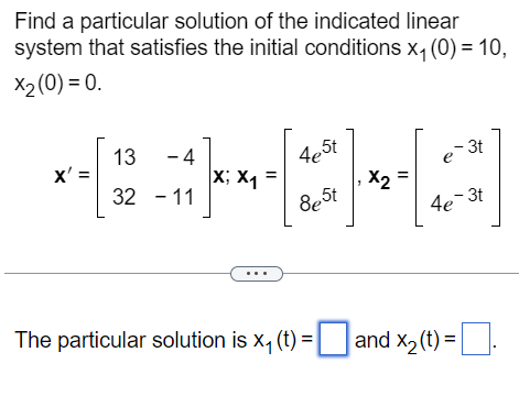 Solved Find a particular solution of the indicated linear | Chegg.com
