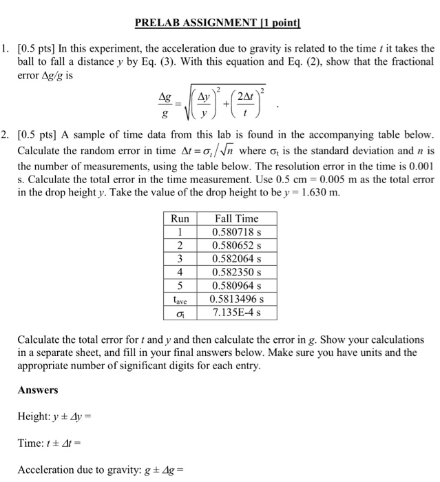Solved PRELAB ASSIGNMENT 11 point 1. [0.5 pts] In this | Chegg.com