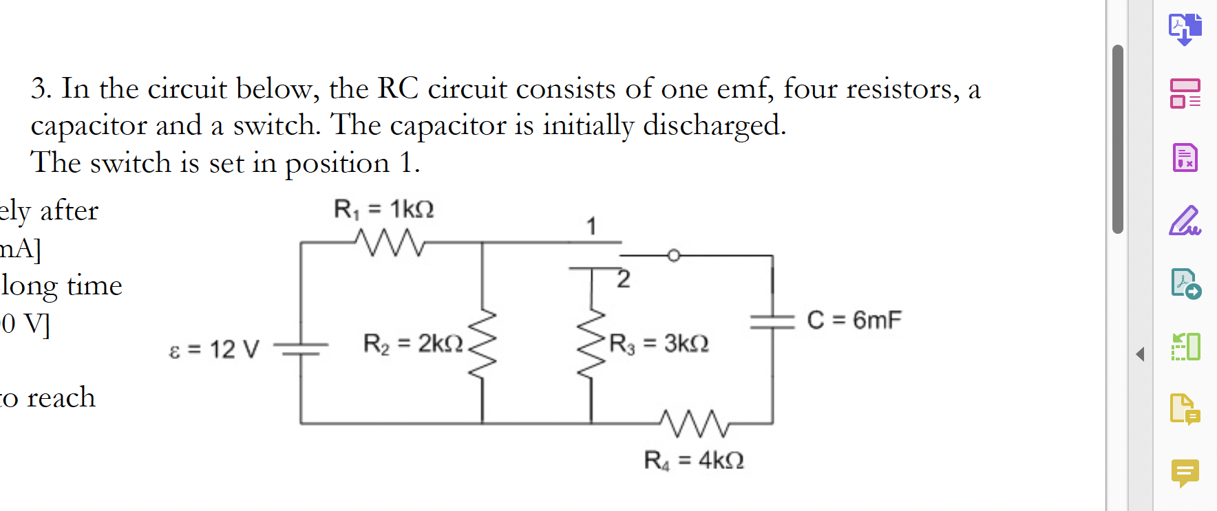 Solved 3. In the circuit below, the RC circuit consists of | Chegg.com