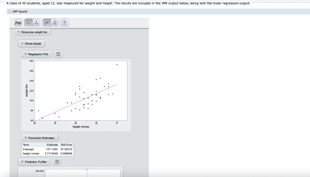 Solved A class of 40 students, aged 12, was measured for | Chegg.com