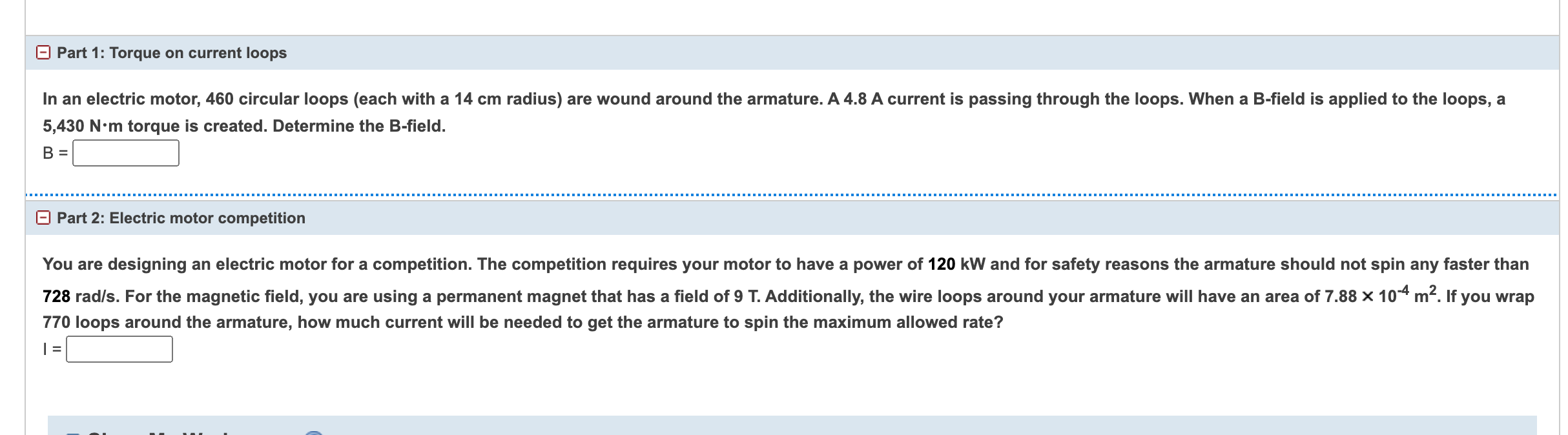 Solved Part 1: Torque on current loops In an electric motor, | Chegg.com