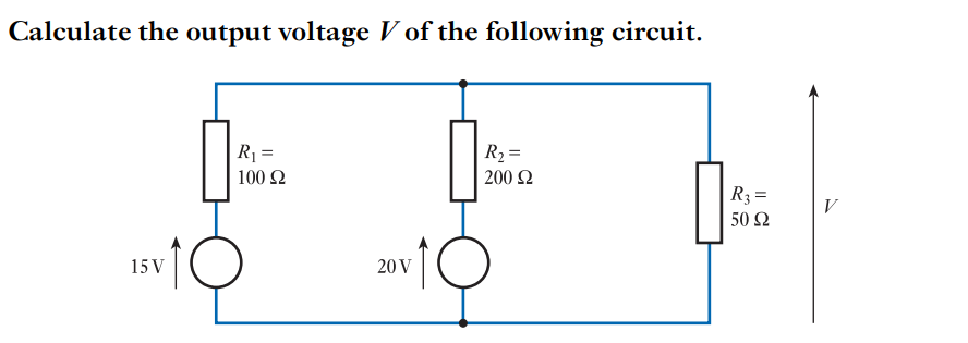 Solved Calculate the output voltage V of the following | Chegg.com