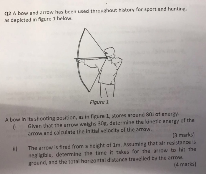 Solved A bow and arrow has been used throughout history for | Chegg.com