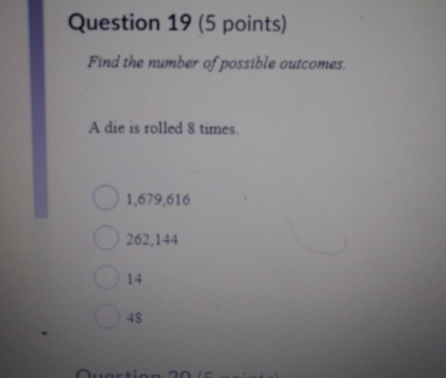 Solved Question 19 (5 points) Find the number of possible | Chegg.com