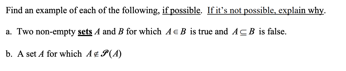 Find an example of each of the following, if | Chegg.com