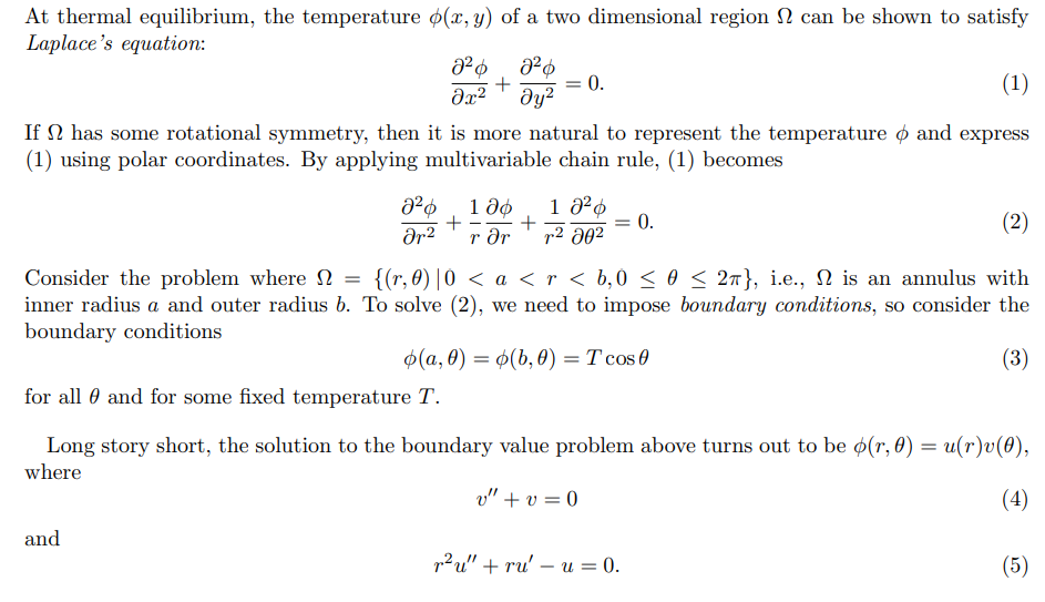 Solved 3. Form the general solution ϕ(r, θ) from 1. and 2., | Chegg.com