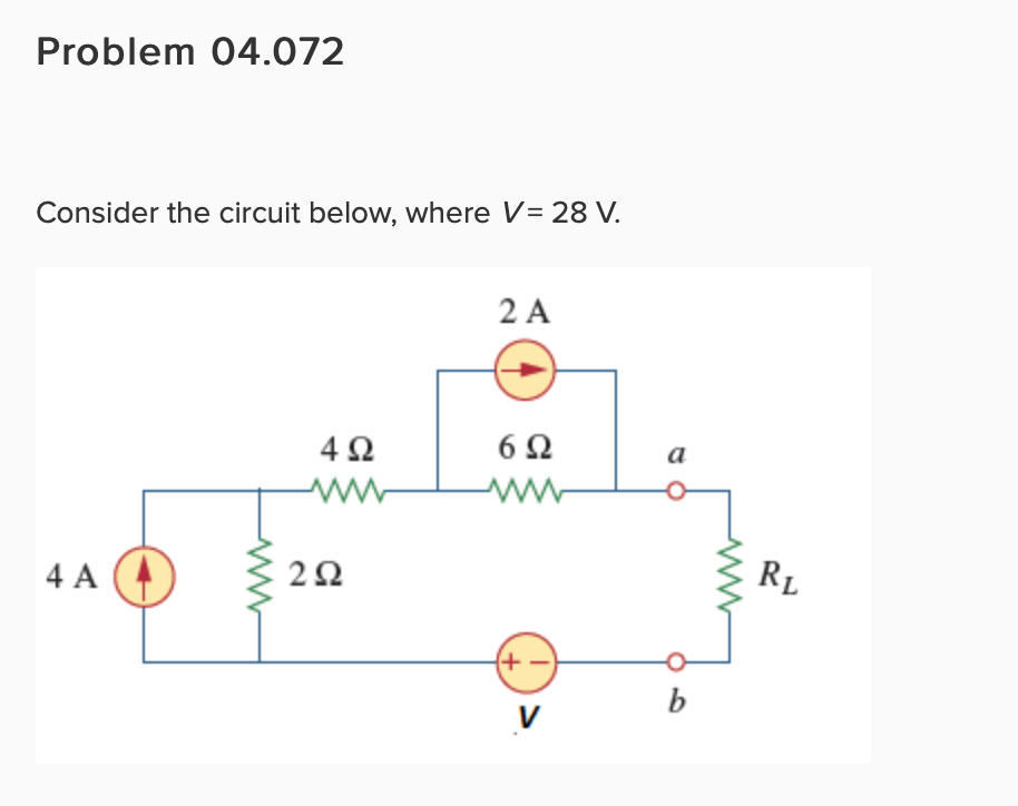 Solved Problem 04.072 Consider the circuit below, where V= | Chegg.com