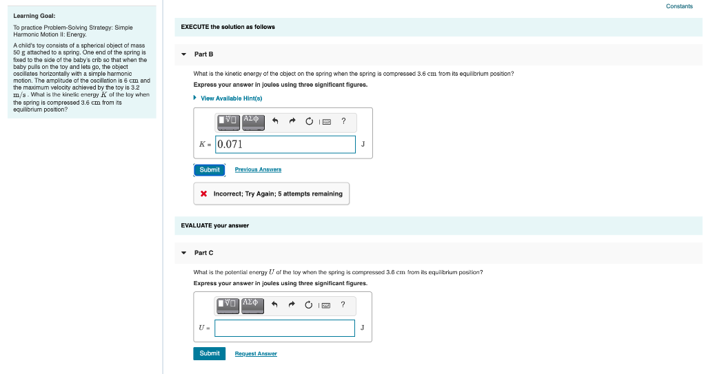 Solved Constants Learning Goal: To practice Problem Solving | Chegg.com