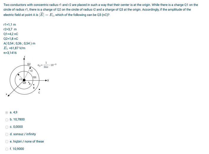 Solved Two conductors with concentric radius r1 and r2 are | Chegg.com