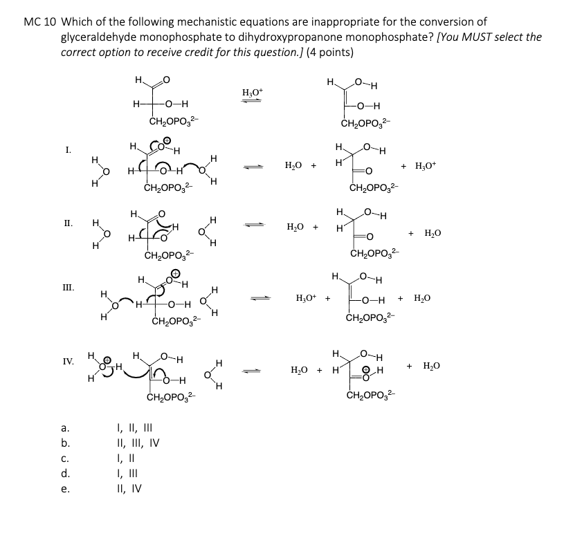 Solved MC 10 Which of the following mechanistic equations | Chegg.com