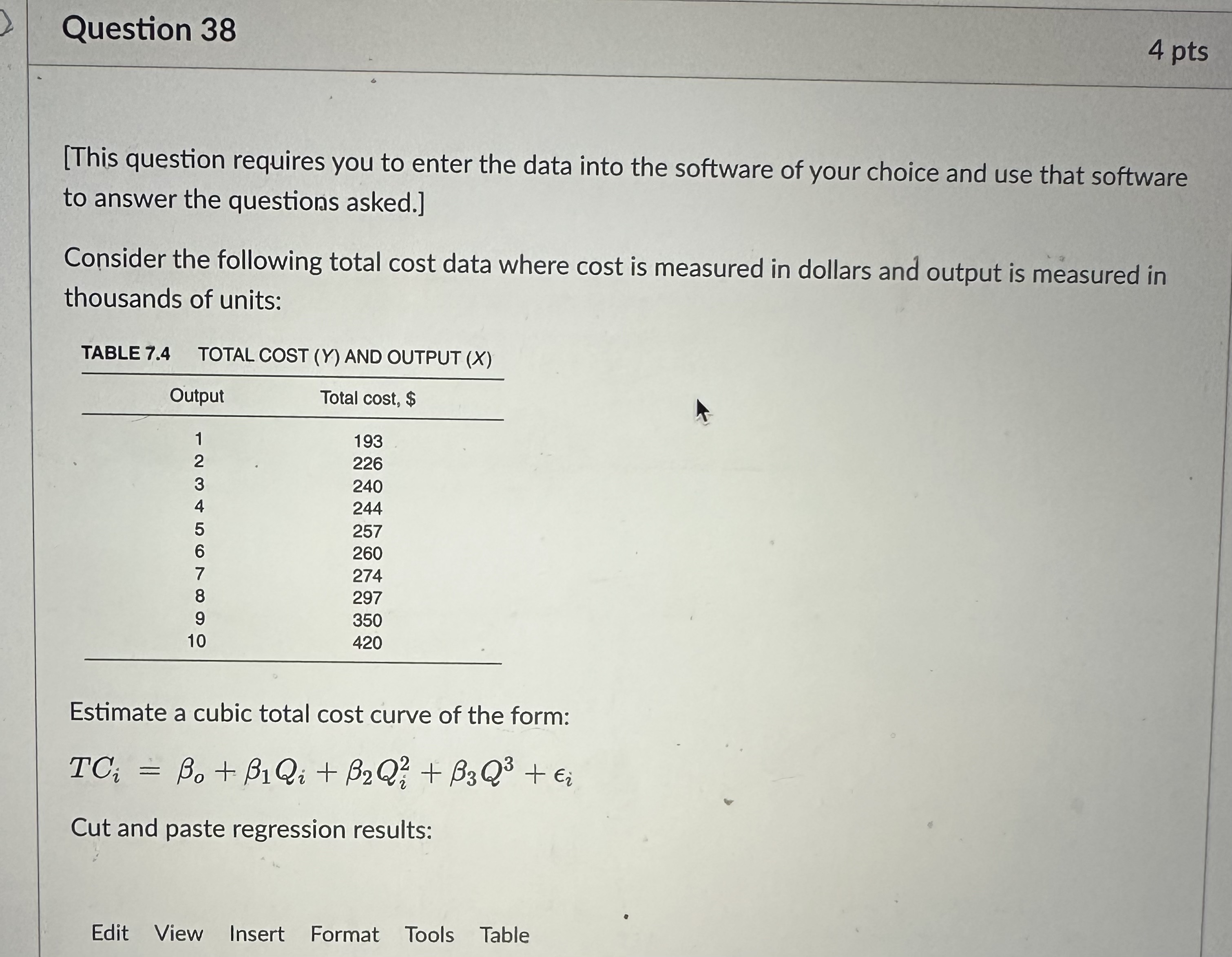 Solved [This question requires you to enter the data into | Chegg.com