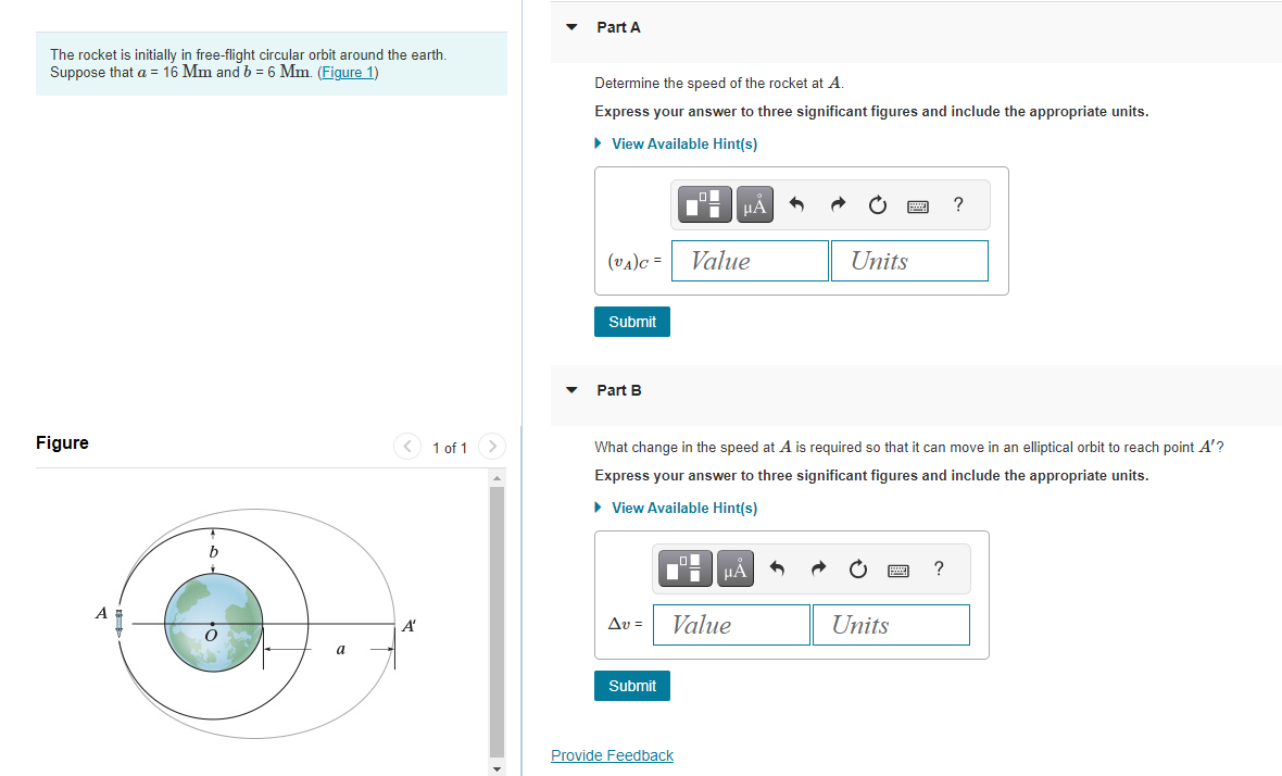 Solved The Rocket Is Initially In Free Flight Circular Orbit